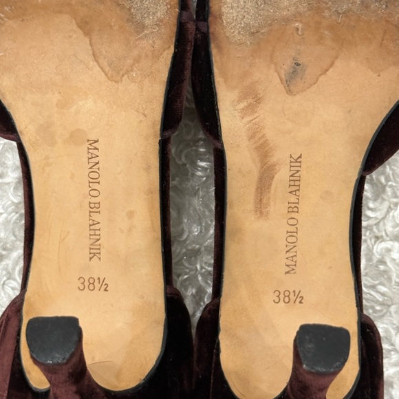 Manolo Blahnik | Shoes | Manolo Blahnik Wine Open Toed Dorsay | Poshmark